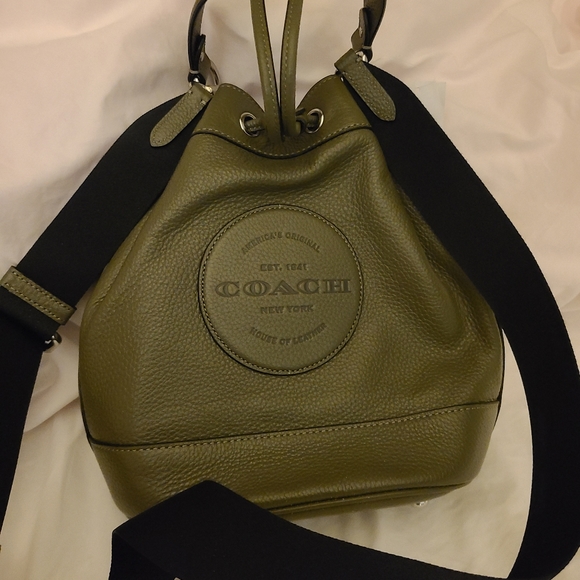 Coach | Bags | Coach Drawstring Backpack Style Purse Olive Green In ...